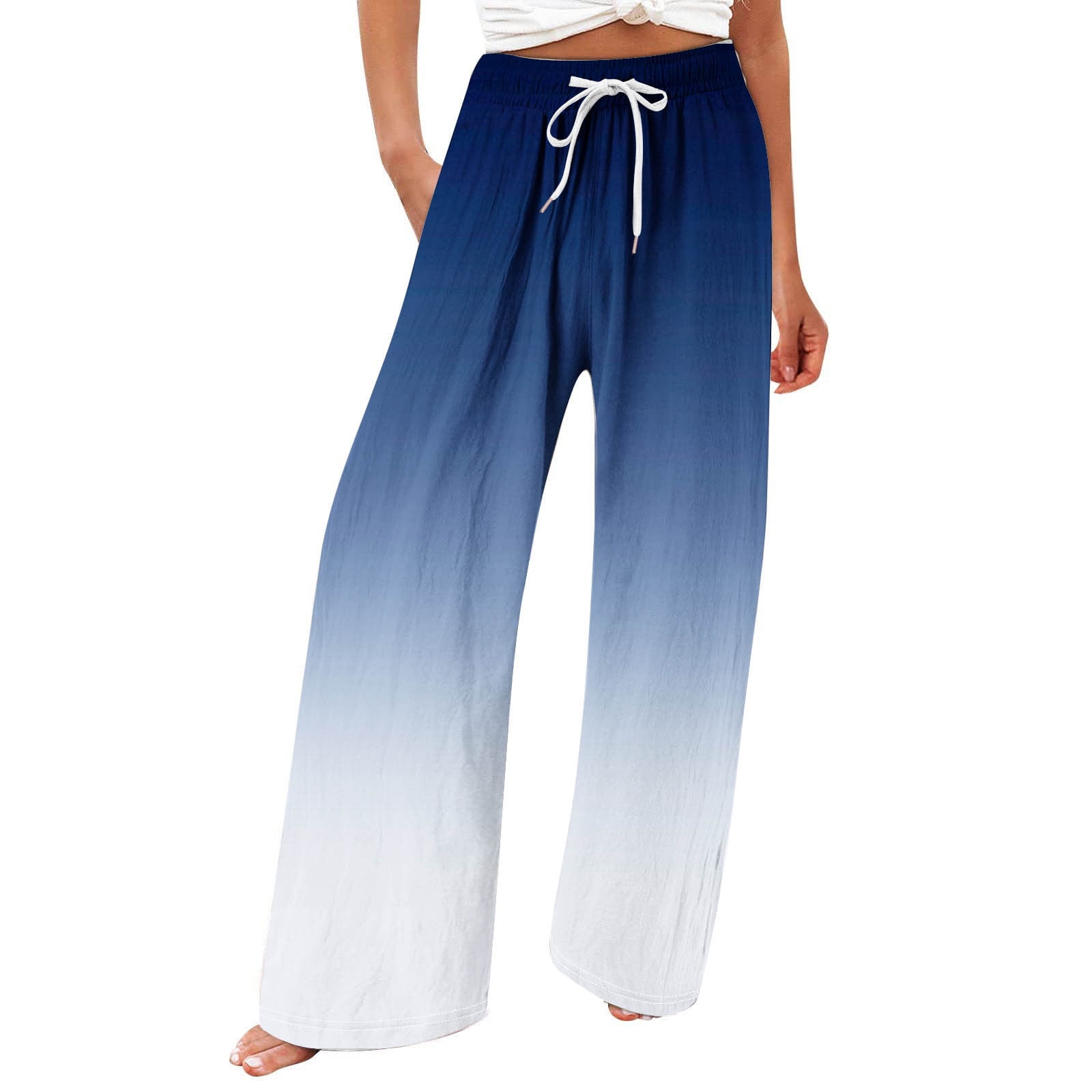 BLCHUNen Pants for Women High Elastic Waisted Gradient Color Casual ...
