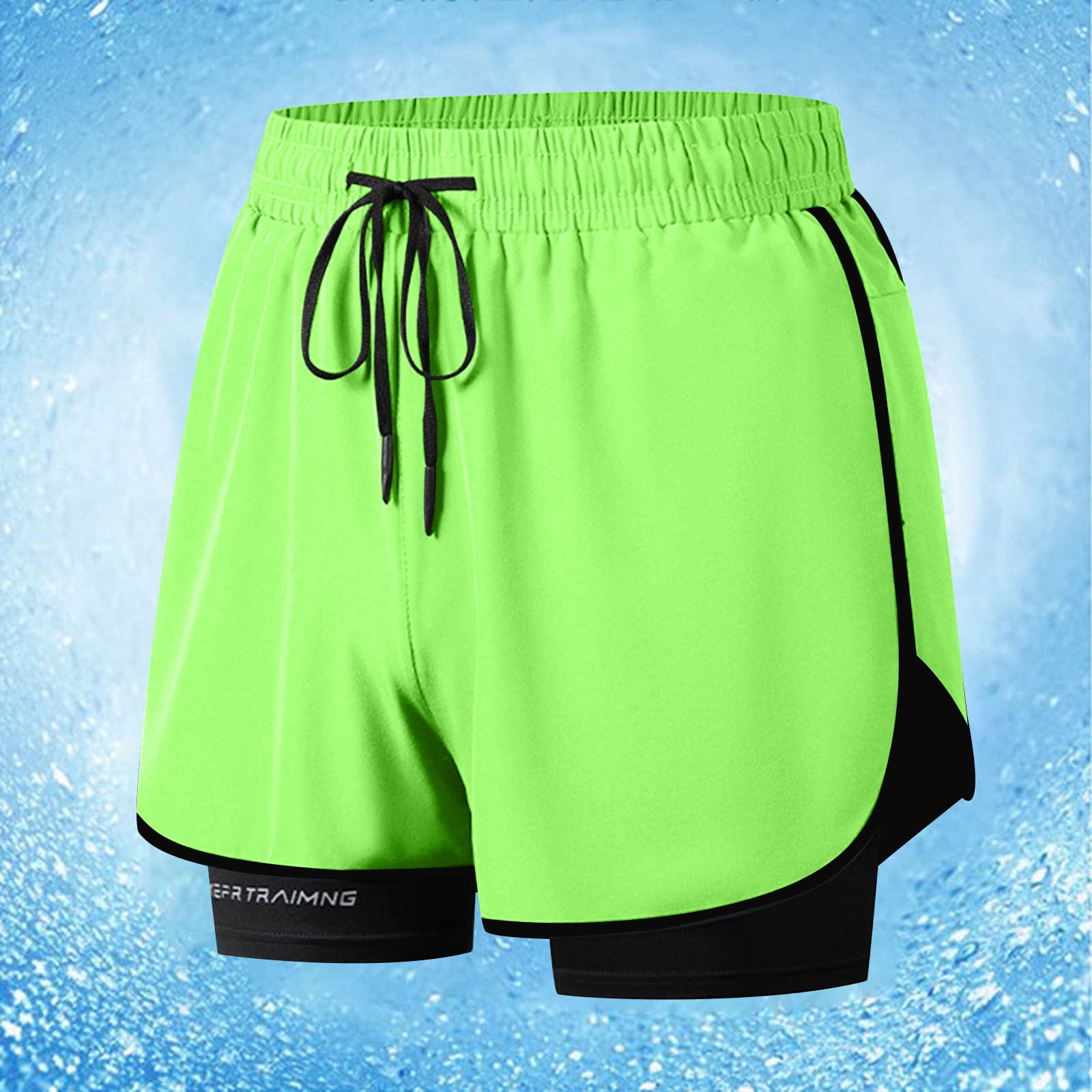 BLCHUNen Plus Size Mens Basketball Shorts 2 In 1 Drawstring Athletic ...