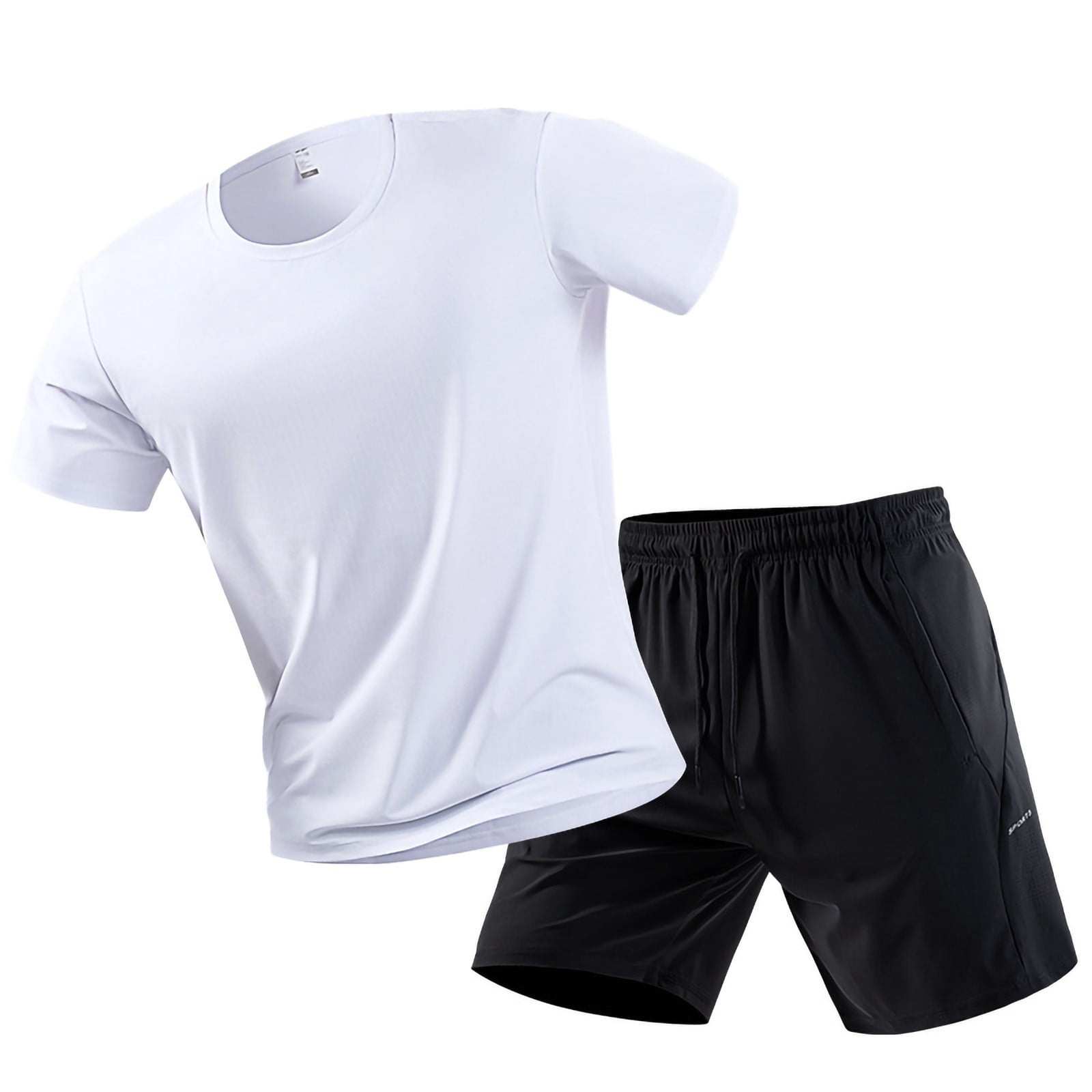 BLCHUNen Plus Size Workout Sets for Men Summer Crew Neck Gym Tops ...