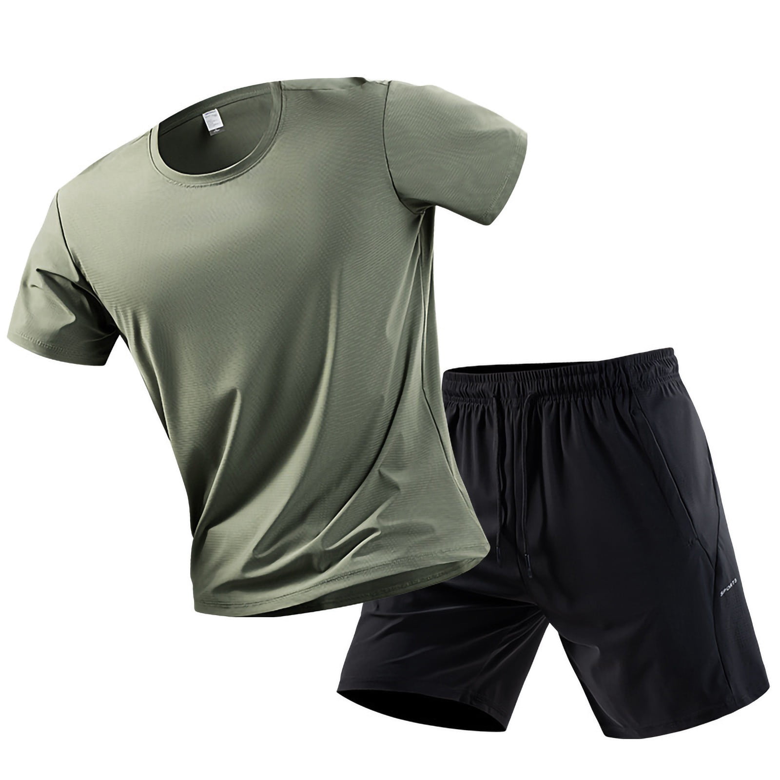 BLCHUNen Plus Size Workout Sets for Men Summer Crew Neck Gym Tops ...