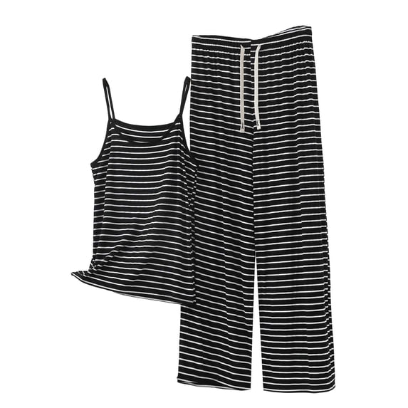 BLCHUNen Striped Pajamas for Women Set Scoop Neck Comfy Loose Tank Tops ...