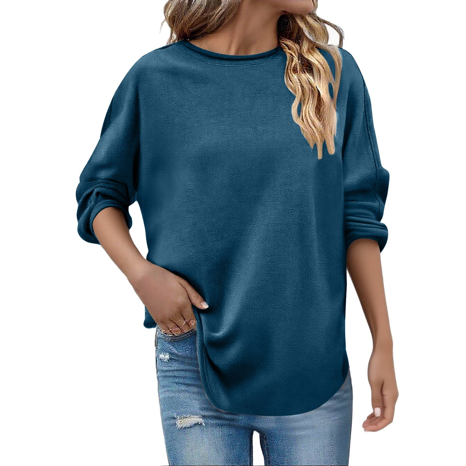 BLCHUNen Sweaters for Women Fleece Warm Pullover Plush Fuzzy Casual ...