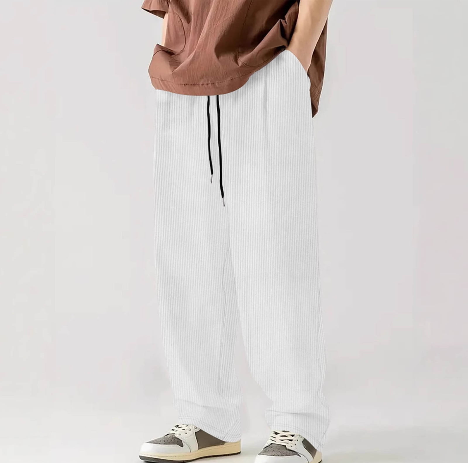 BLCHUNen Sweatpants for Men Drawstring Elastic Waist Corduroy Outdoor ...