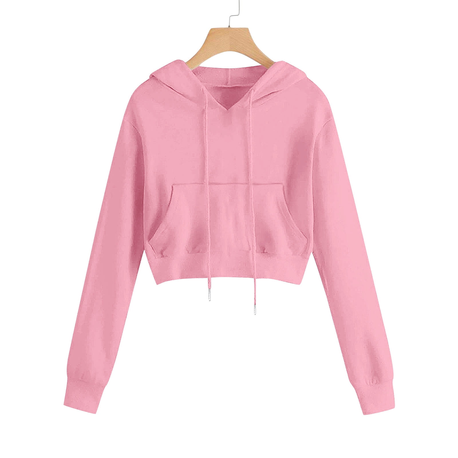 BLCHUNen Sweatshirts for Women Full Zip up Hooded Drawstring Casual ...