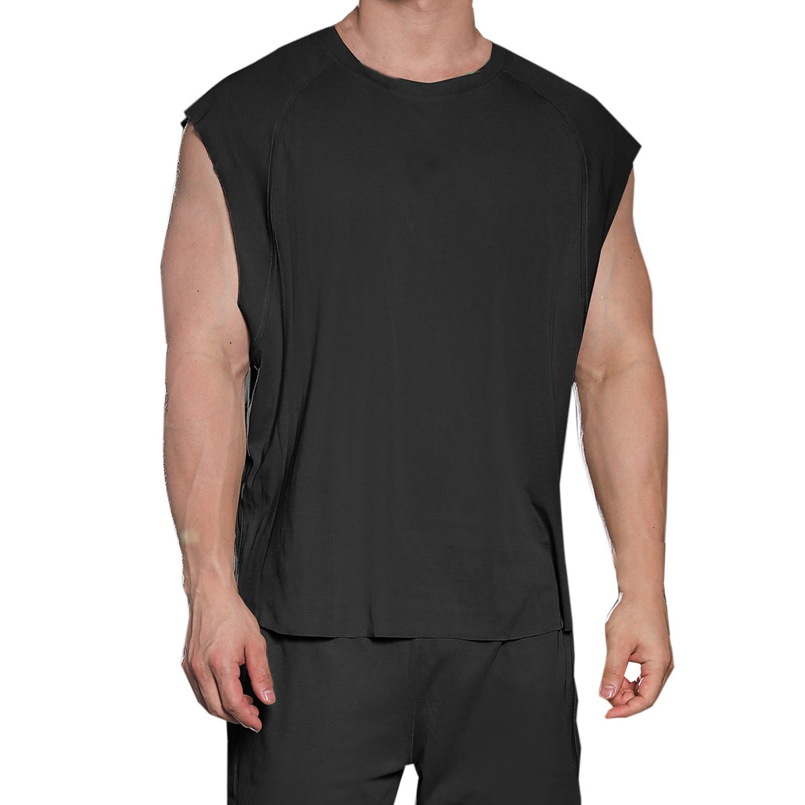 BLCHUNen Tank Tops for Men Sleeveless Crew Neck Pullover Casual Loose ...