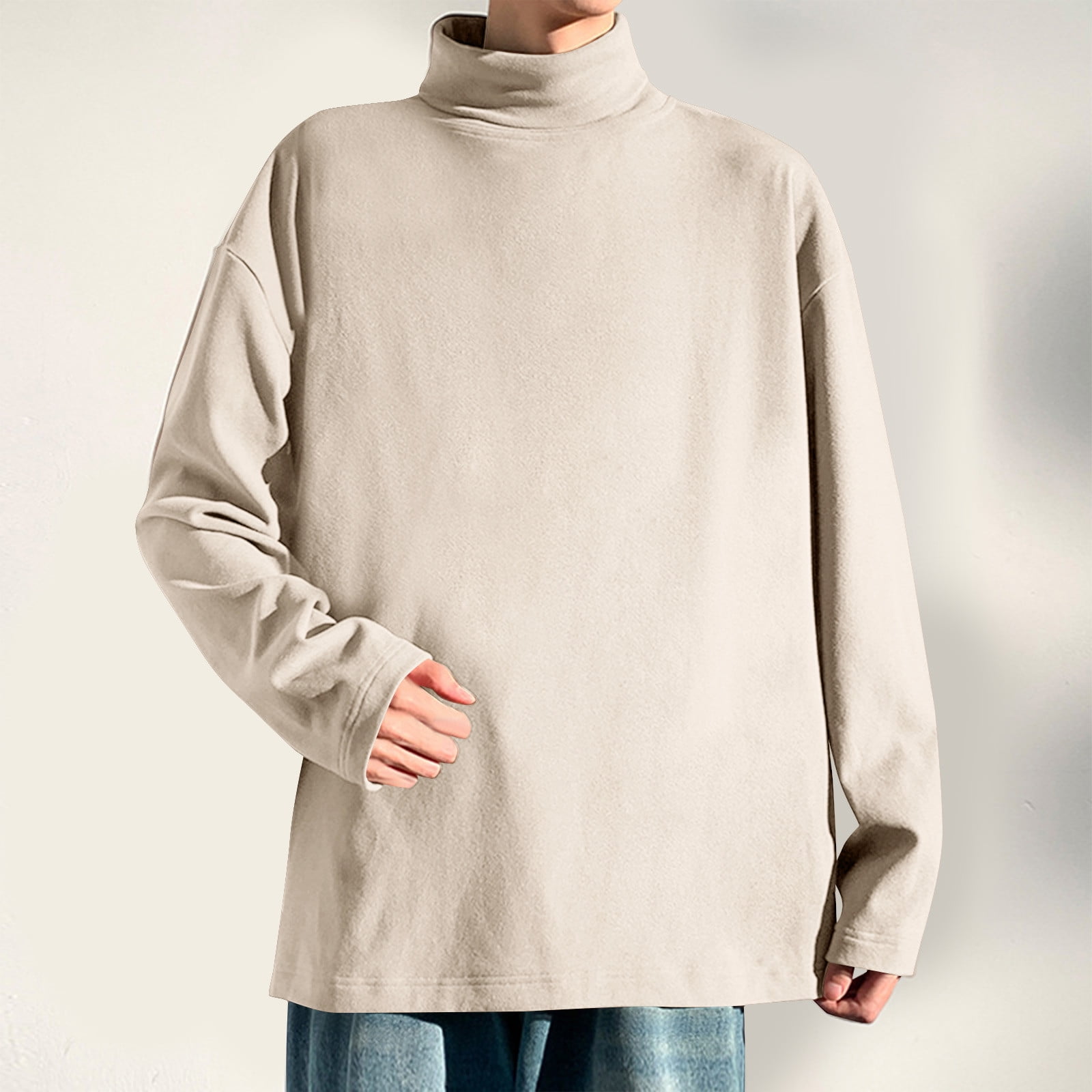 BLCHUNen Turtle Neck Tops for Men Casual Pullover Long Sleeve Base ...