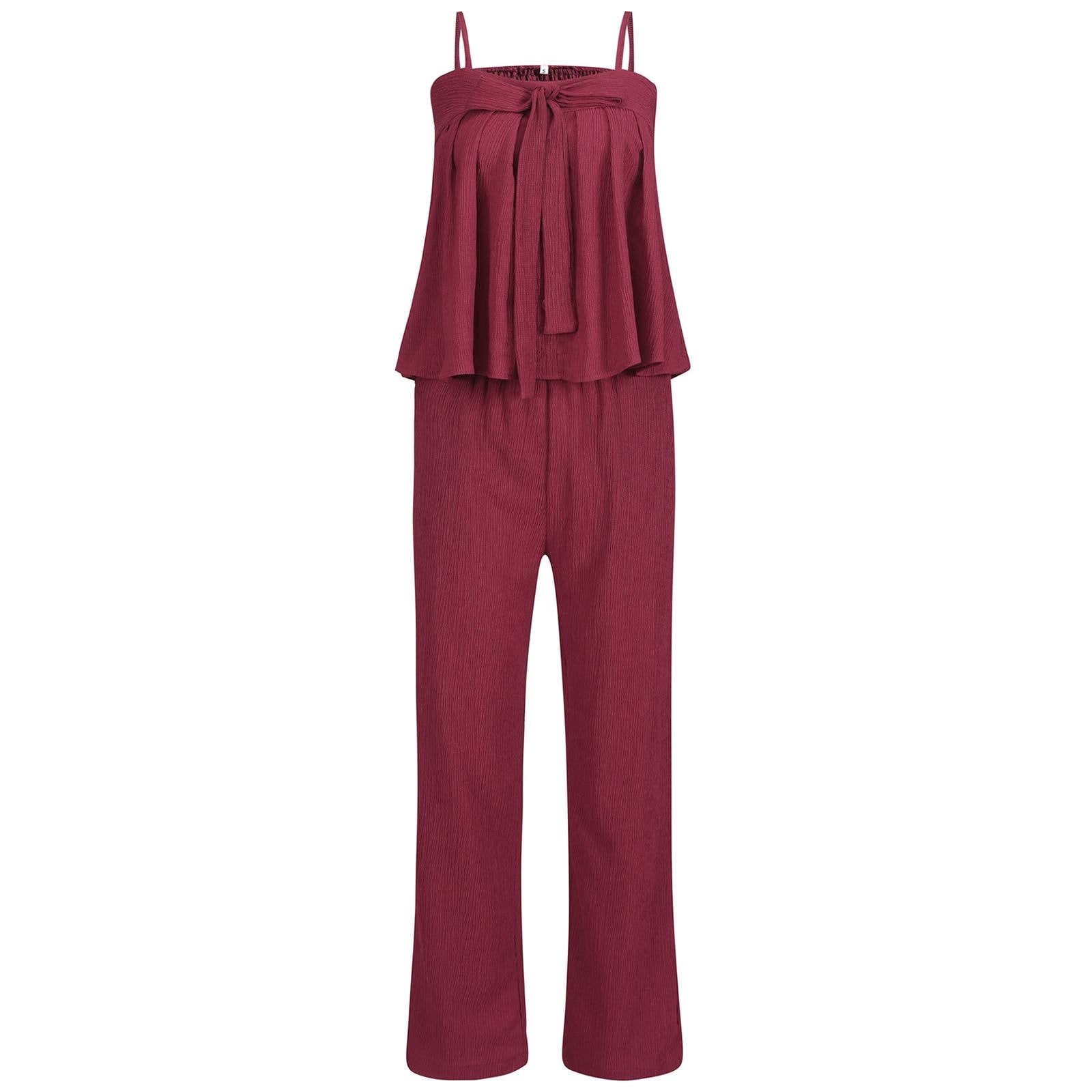 BLCHUNen Vacation Outfits for Women Spaghetti Strap Knot Front Pleated ...