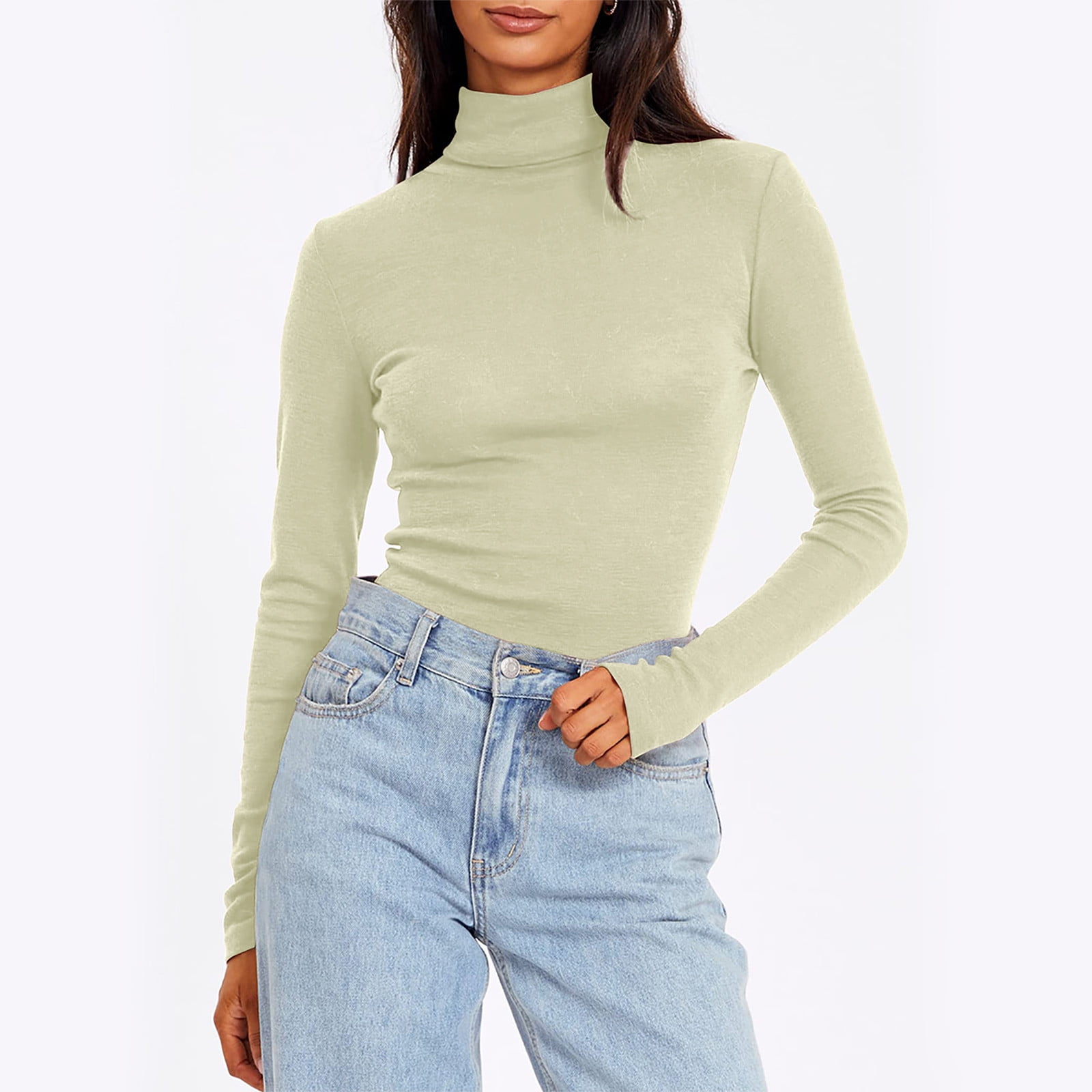 BLCHUNen Womens Blouses Long Sleeve Shirts Plus Size Slim Fitted ...