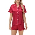 BLCHUNen Womens Pajama Sets Comfortable Ruffle Sleeve Button down Tops ...