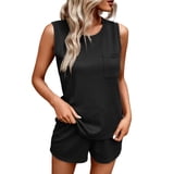 BLCHUNen Womens Summer Outfits Round Neck Casual Tank Tops Loose ...