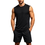BLCHUNen Workout Sets for Men Sleeveless Tank Tops Wide Leg Shorts ...