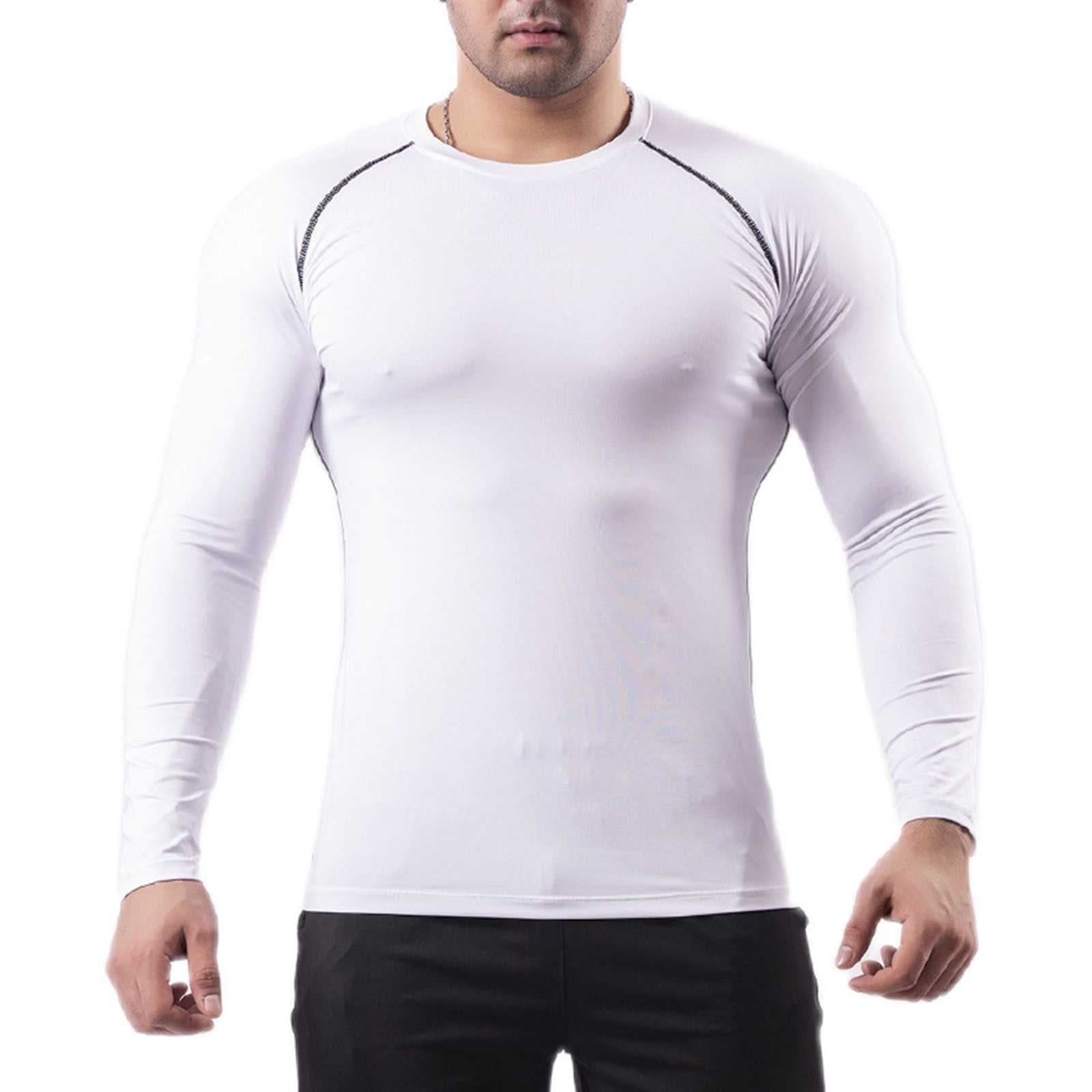 BLCHUNen Workout Tops for Men Casual Lightweight Crew Neck Pullover ...