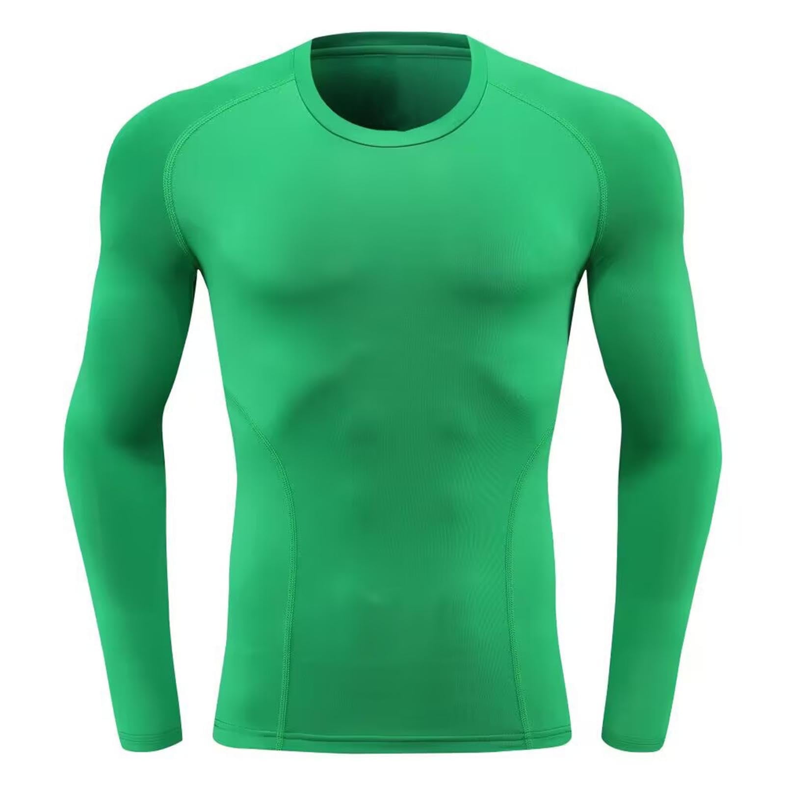 BLCHUNen Workout Tops for Men Casual Long Sleeve Crew Neck Pullover ...