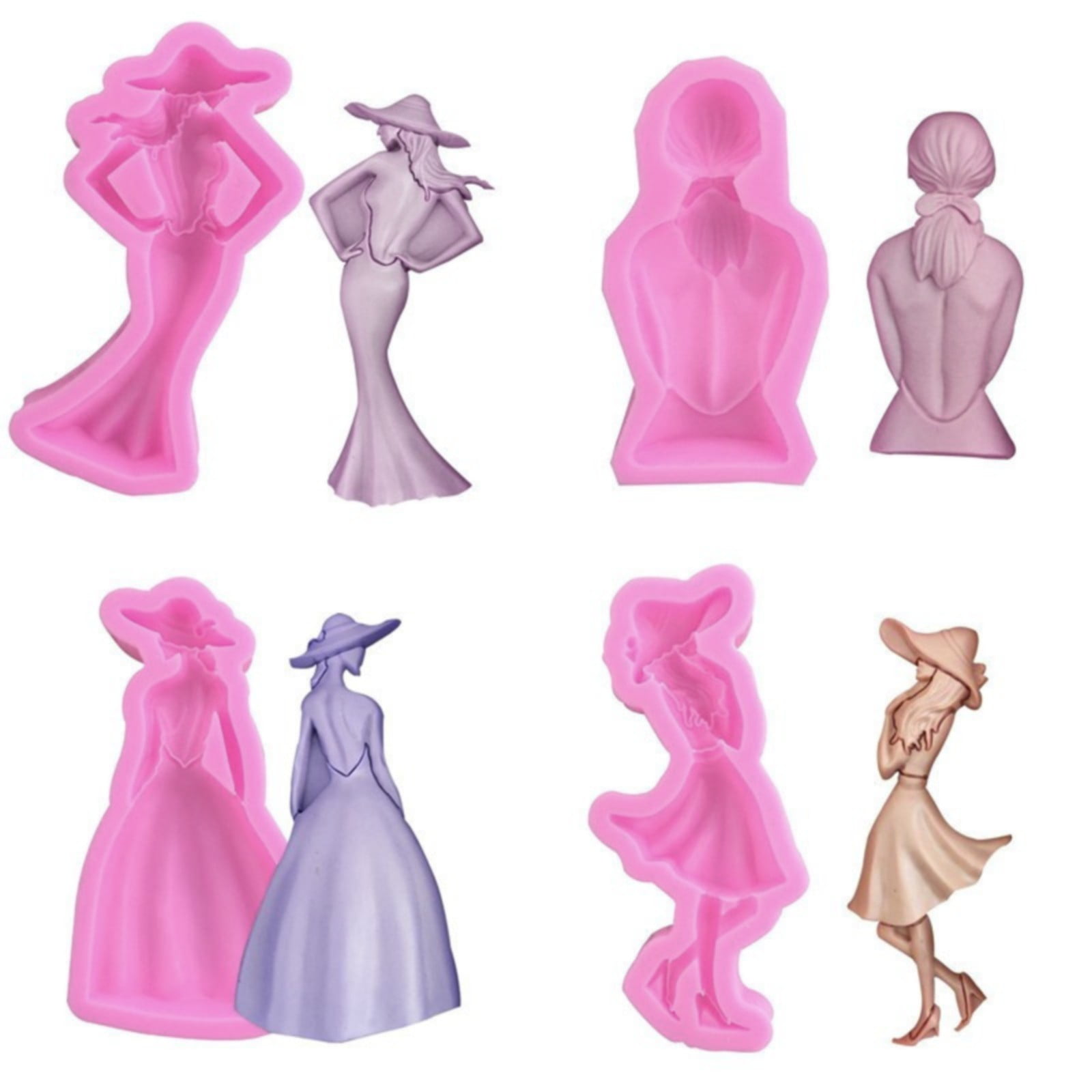 BLCYY Cake Mould Beautiful Women Silicone Molds Girl Fondant Molds Cake ...