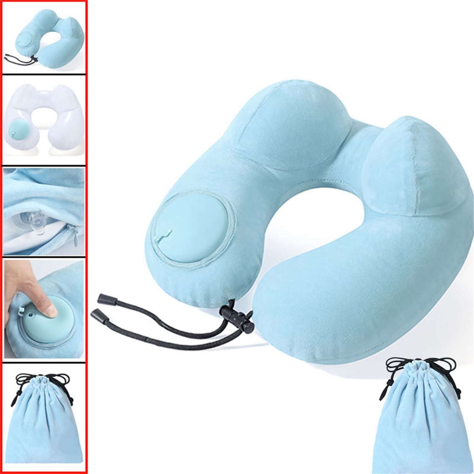 BLCYY Pillow Case Inflatable Travel Neck Pillow For Airplane Sleeping ...