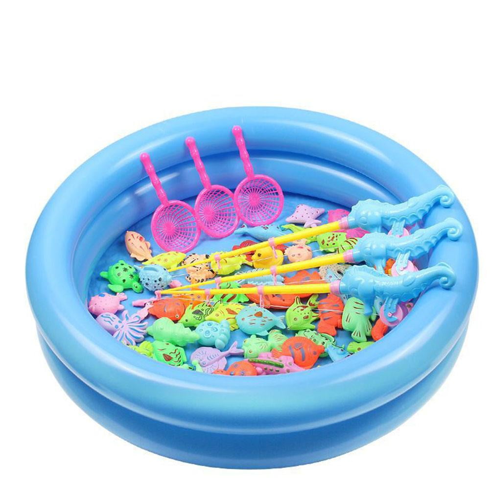BLE Children's magnetic fishing toy inflatable pool kids pool fishing ...