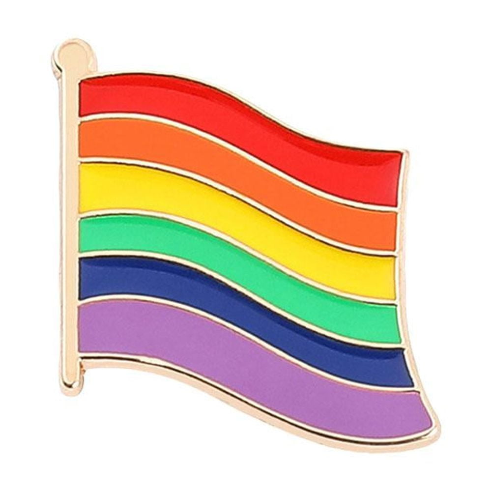 BLE LGBTQ Pins Rainbow Flag Brooch Heart Shaped Flag Metal Badge Lapel ...