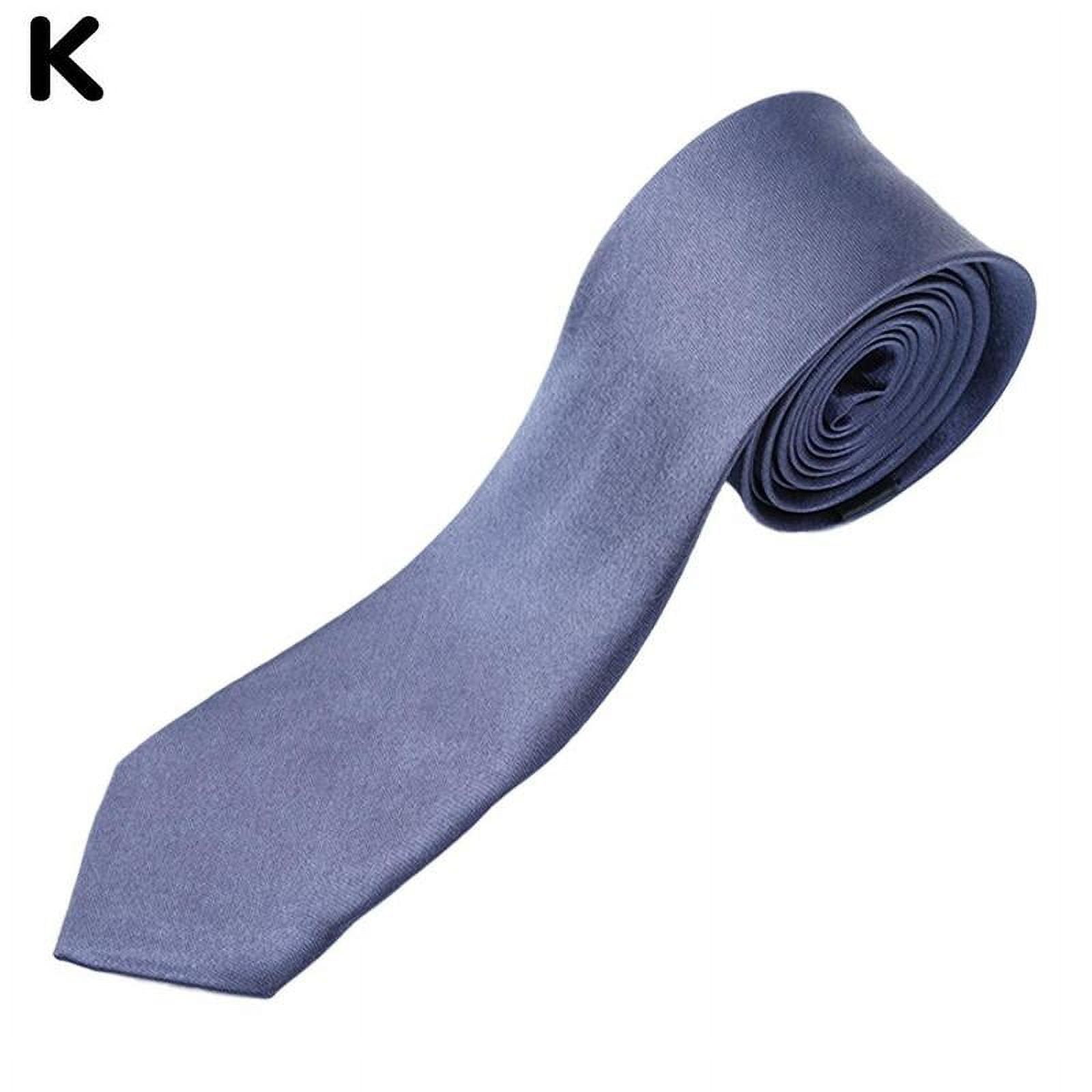 BLE Mens Tie Skinny Classic Black Wedding Necktie Boys Plain Slim Party ...