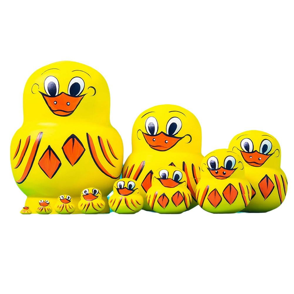 BLE Set Wooden Ducks Nesting Dolls Handmade Matryoshka Figurines NE ...