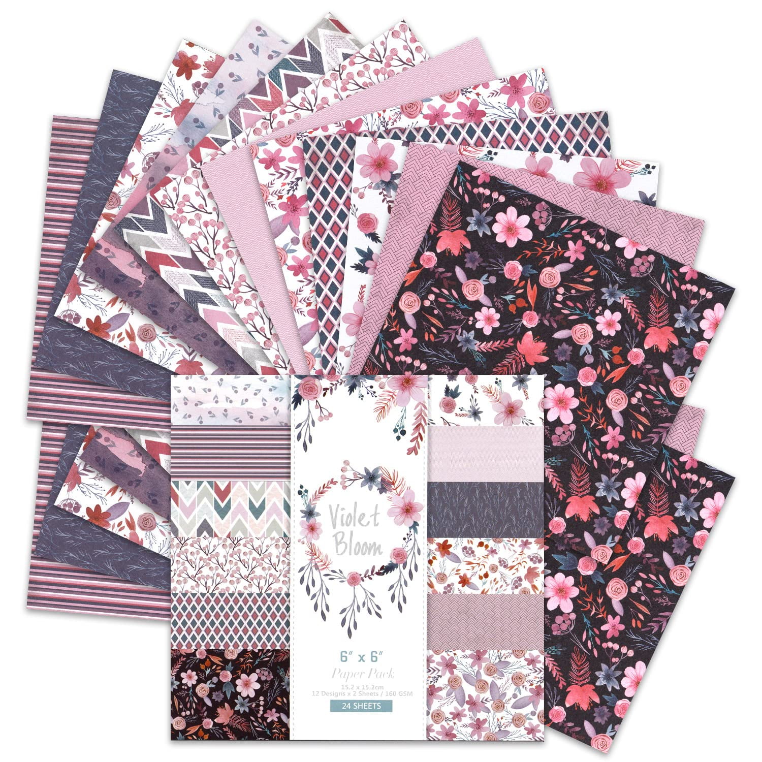 BLEDS Scrapbook Paper, 24 Sheets Craft Scrapbooking Paper 6x6 Pad ...