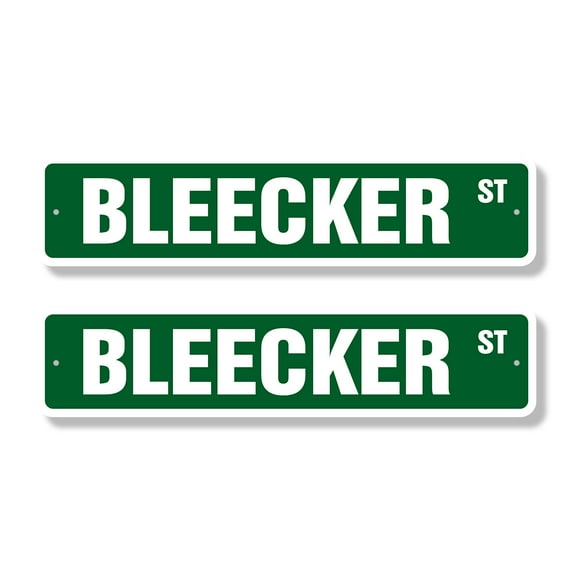BLEECKER Classic Street Sign (2 Pack) new york city manhattan Road Sign ...