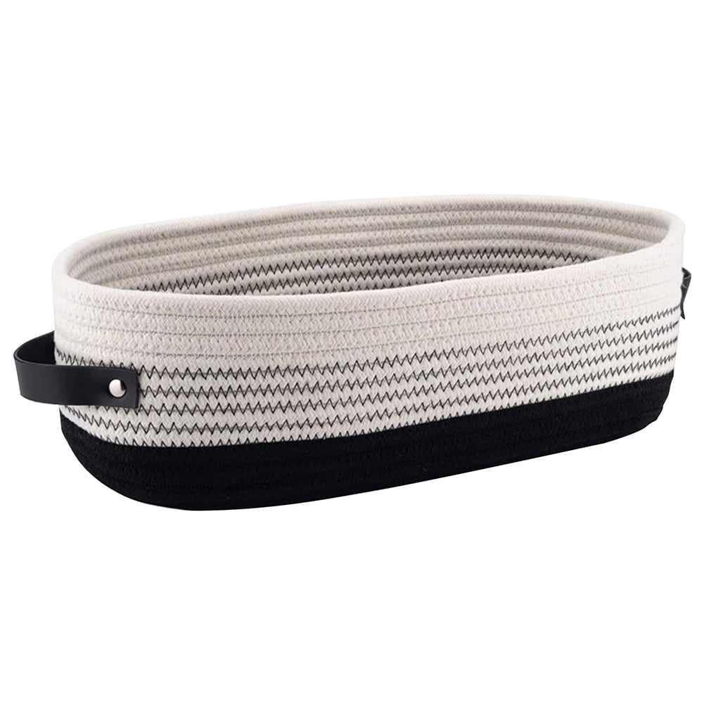 BLEEUS Cotton Rope Woven Basket With Handles For Countertop Organizing ...