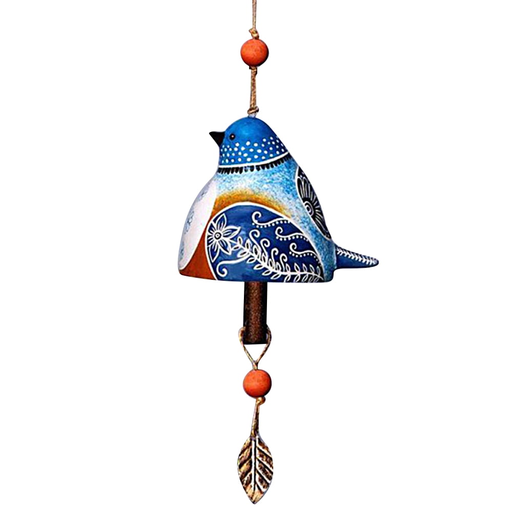 BLEEUS Cute Bird Bell Chimes Resin Hanging Rustic Wind Chime ...