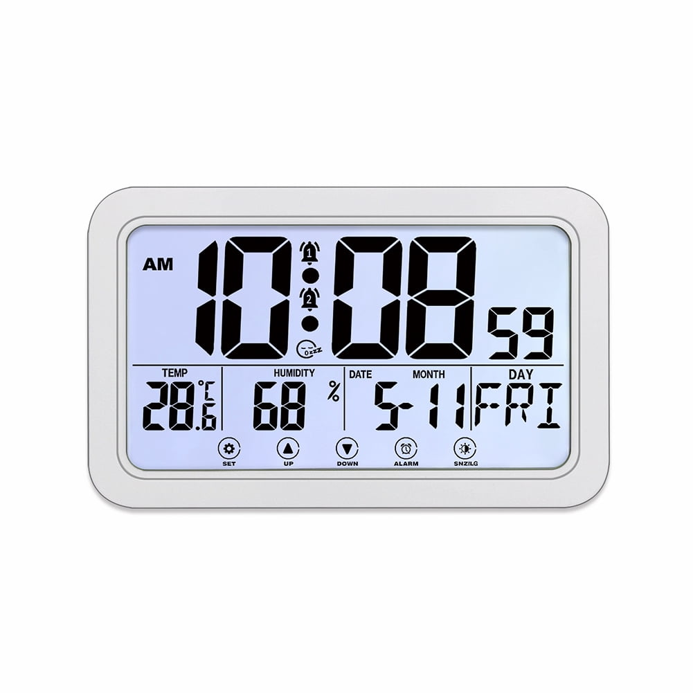 BLEEUS Desk Clock With Temperature Humidity And Date Digital Clock Home ...