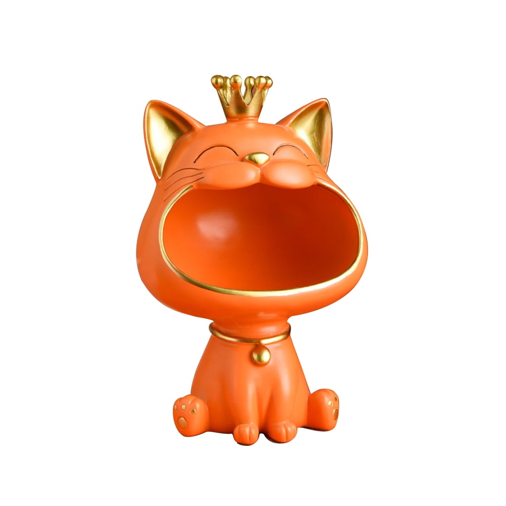 BLEEUS Fortune Cat Storage Sculpture Resin Key Holder Figurine For Home ...