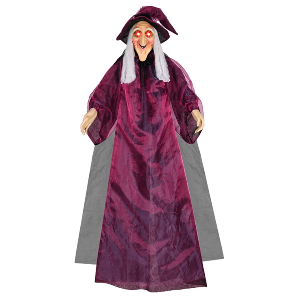 BLEEUS Halloween Witch Battery Powered Scary Witch Props Size Witch ...