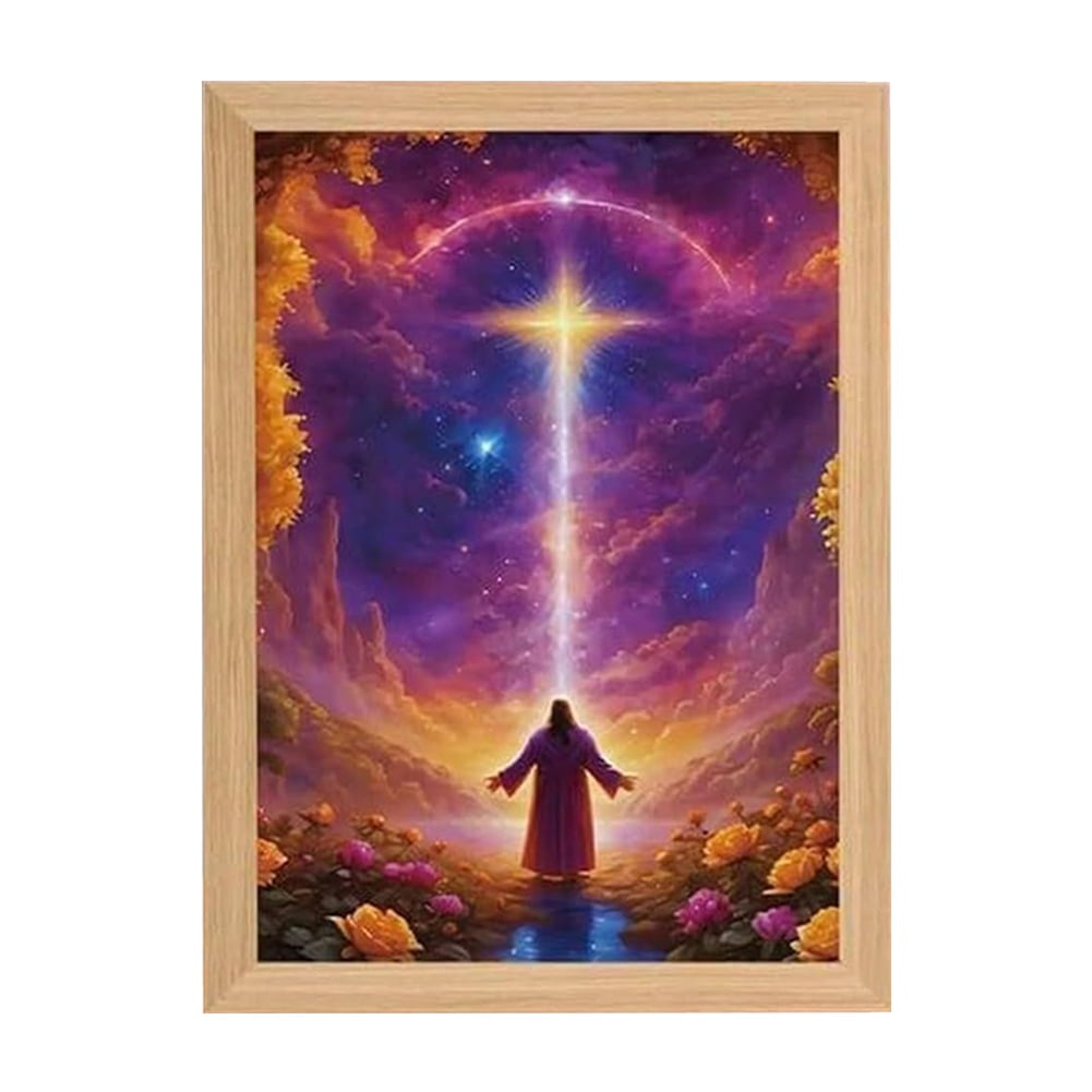 BLEEUS Jesus Lamp Jesus Light Up Picture Led Light Painting Night Light ...