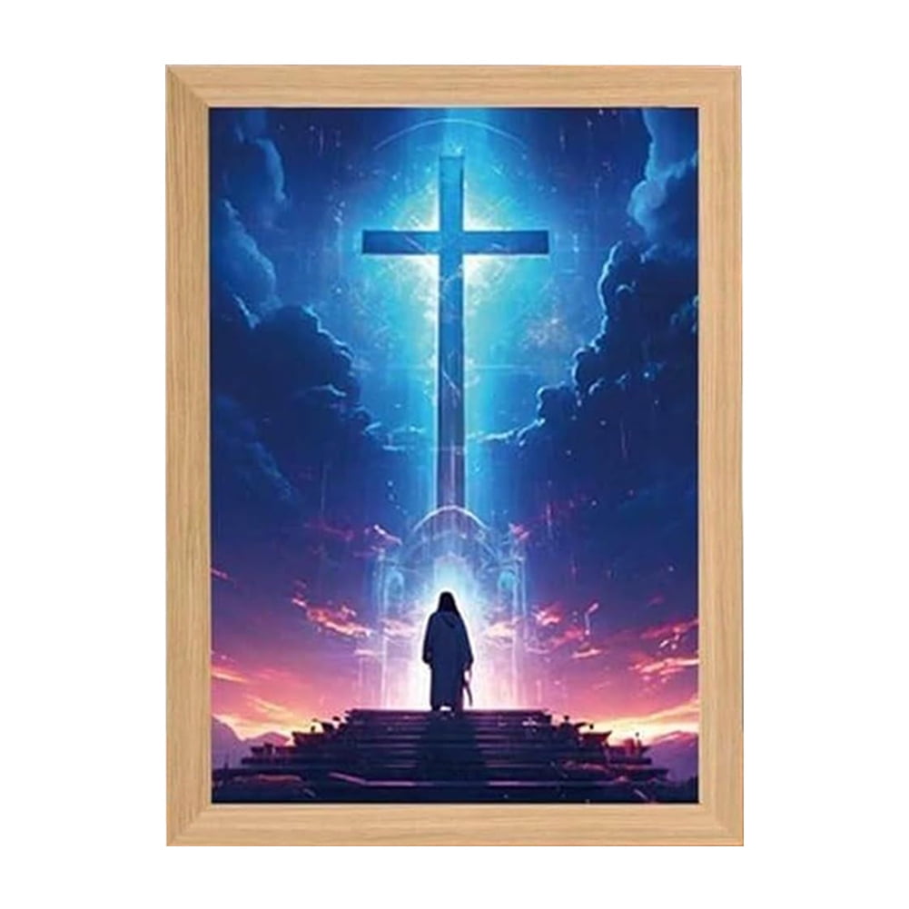 BLEEUS Jesus Lamp Jesus Light Up Picture Led Light Painting Night Light ...
