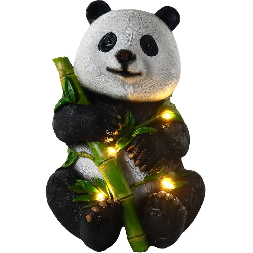 BLEEUS Panda Statue Solar Light Resin Solar Garden Decor For Mom ...