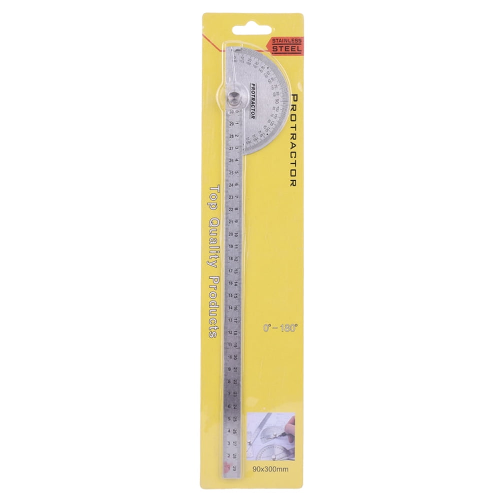 BLEEUS Stainless Steel Protractor 180 Degree Metal Ruler Carpentry Tool ...