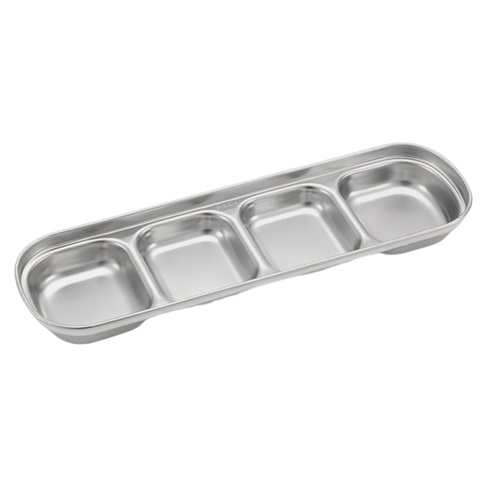 BLEEUS Stainless Steel Seasoning Plate Compartment Dipping Bowl Dish ...