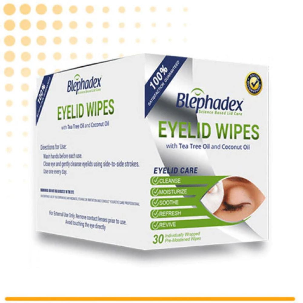 BLEPHADEX Eye lid Wipes with Tea Tree Oil and Coconut Oil, 30ct Box HSA ...