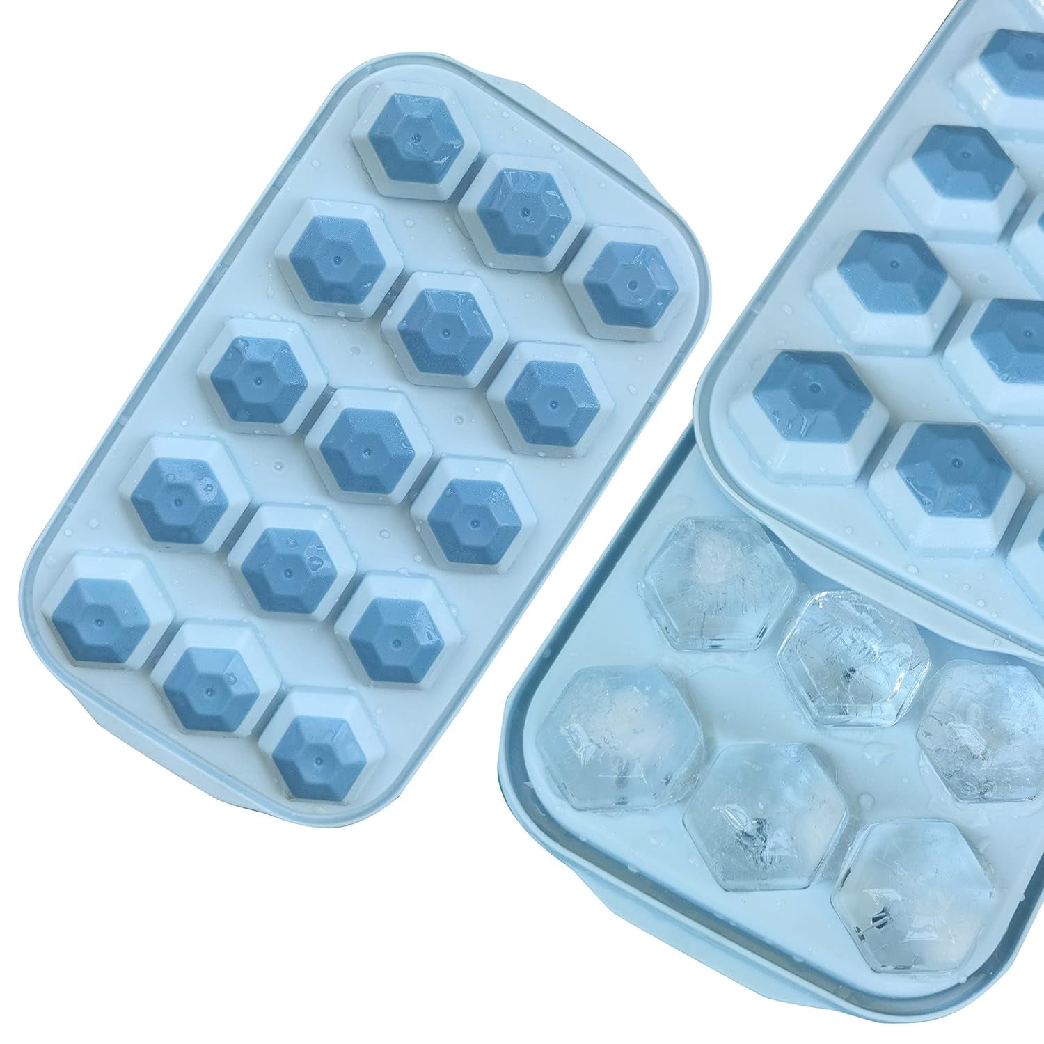 BLEQYS Crystal Ice Cube Tray Diamond Shape Ice Cube Mold Whiskey Ice ...