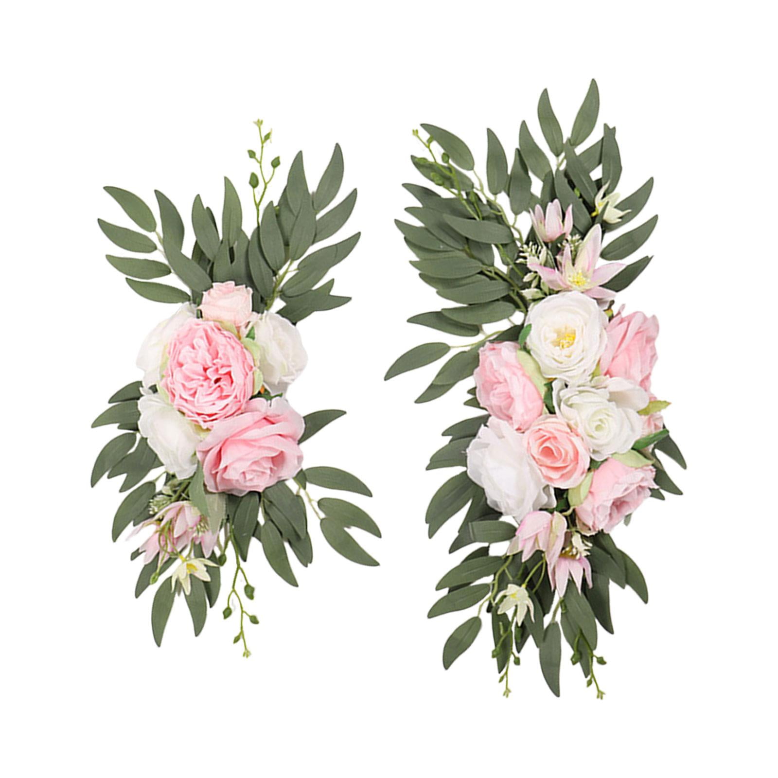 BLESIYA 2 Pieces Floral Swag Backdrop Wedding Arch Flowers for Home ...