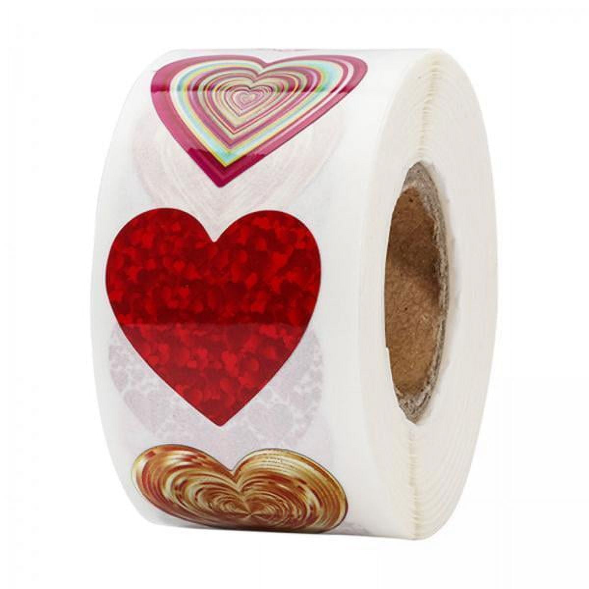 BLESIYA 2xValentines Day Stickers 500 Pieces Heart Stickers 1 Roll for ...