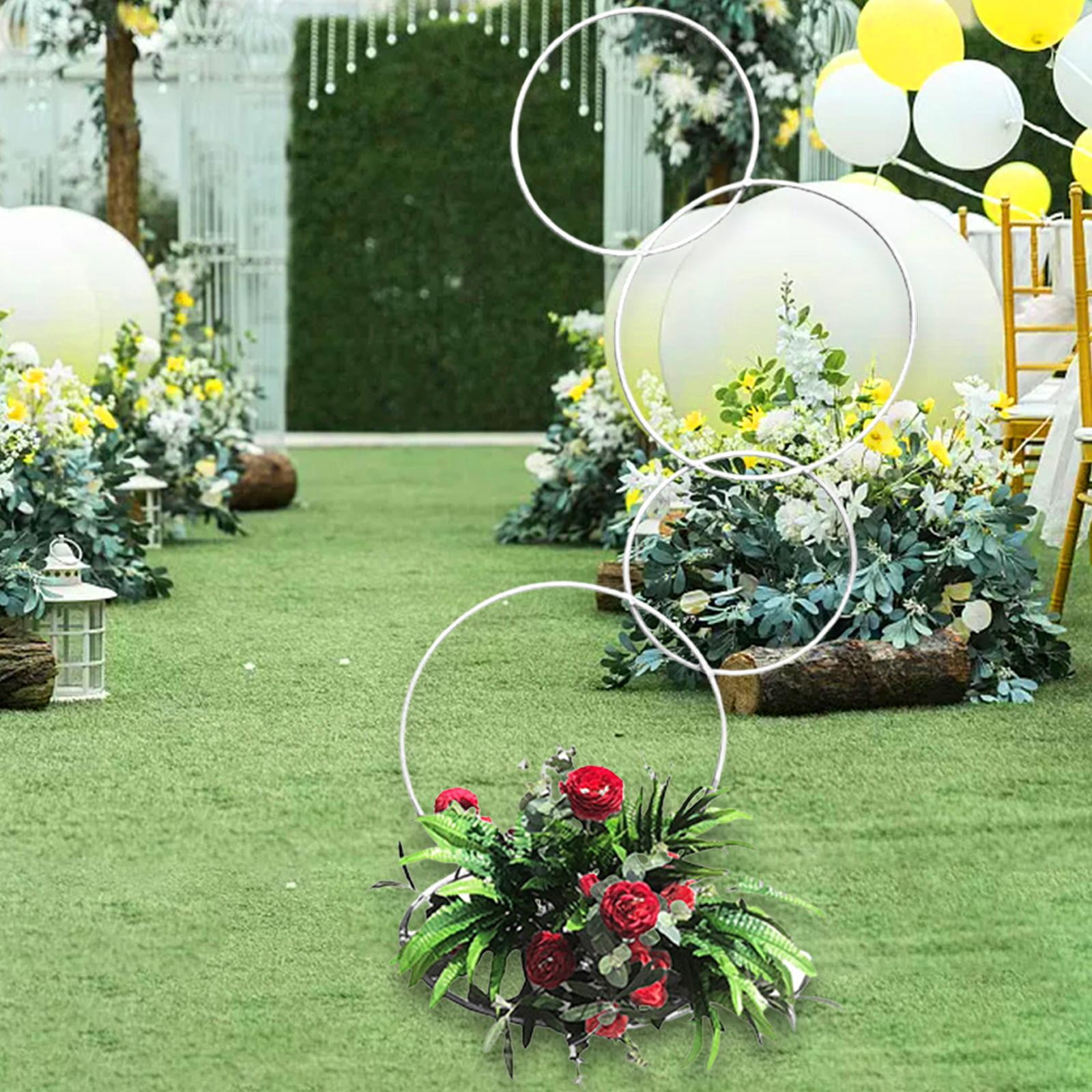 BLESIYA Backdrop Stand Aisle Decor 4 Tiers Metal Circle Wedding Arch ...