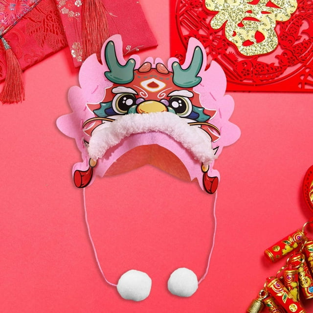 BLESIYA Chinese Dragon Hat Costume Headgear DIY Head Hat Pink - Walmart.com