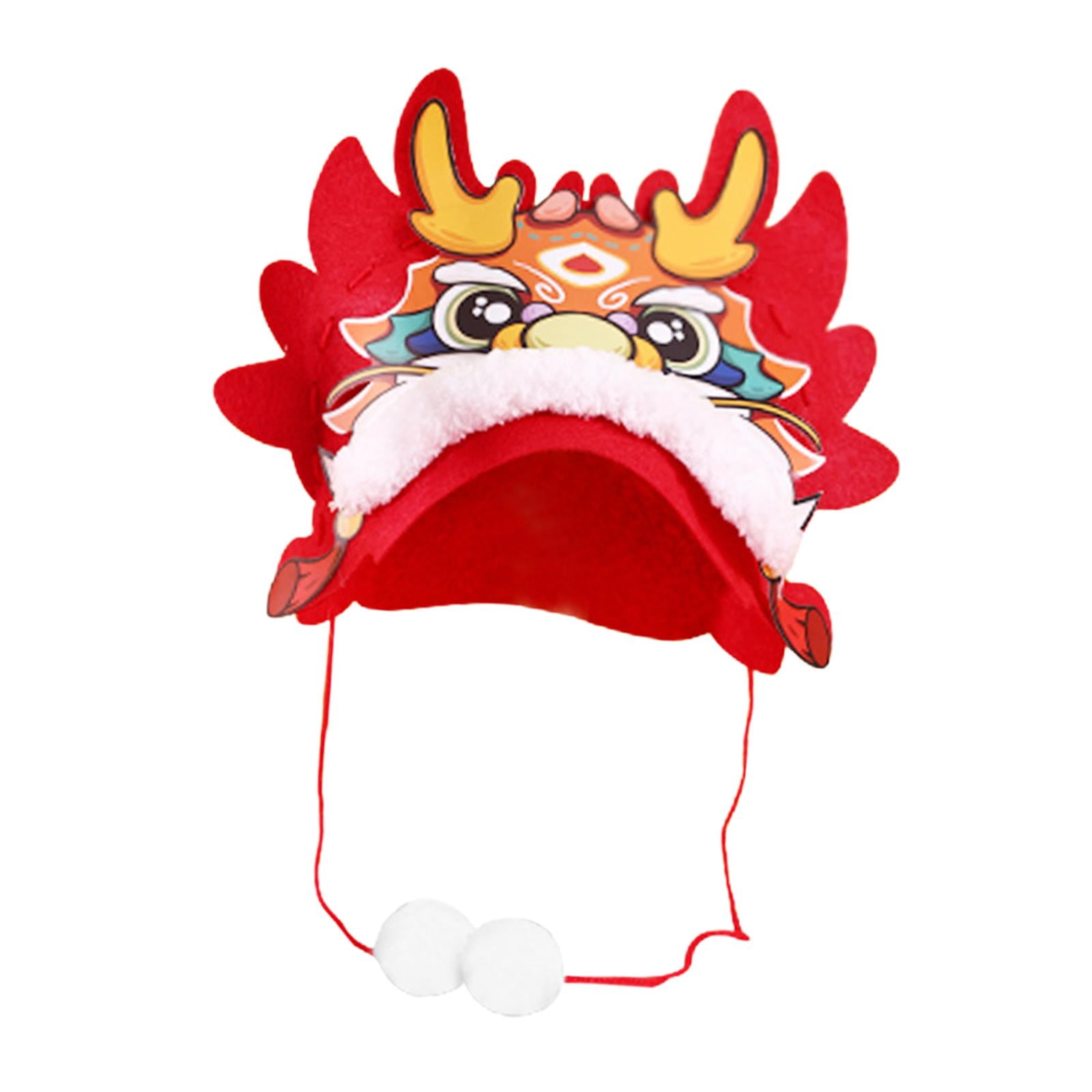 BLESIYA Chinese Dragon Hat - Red DIY Costume Headgear, Made from ...