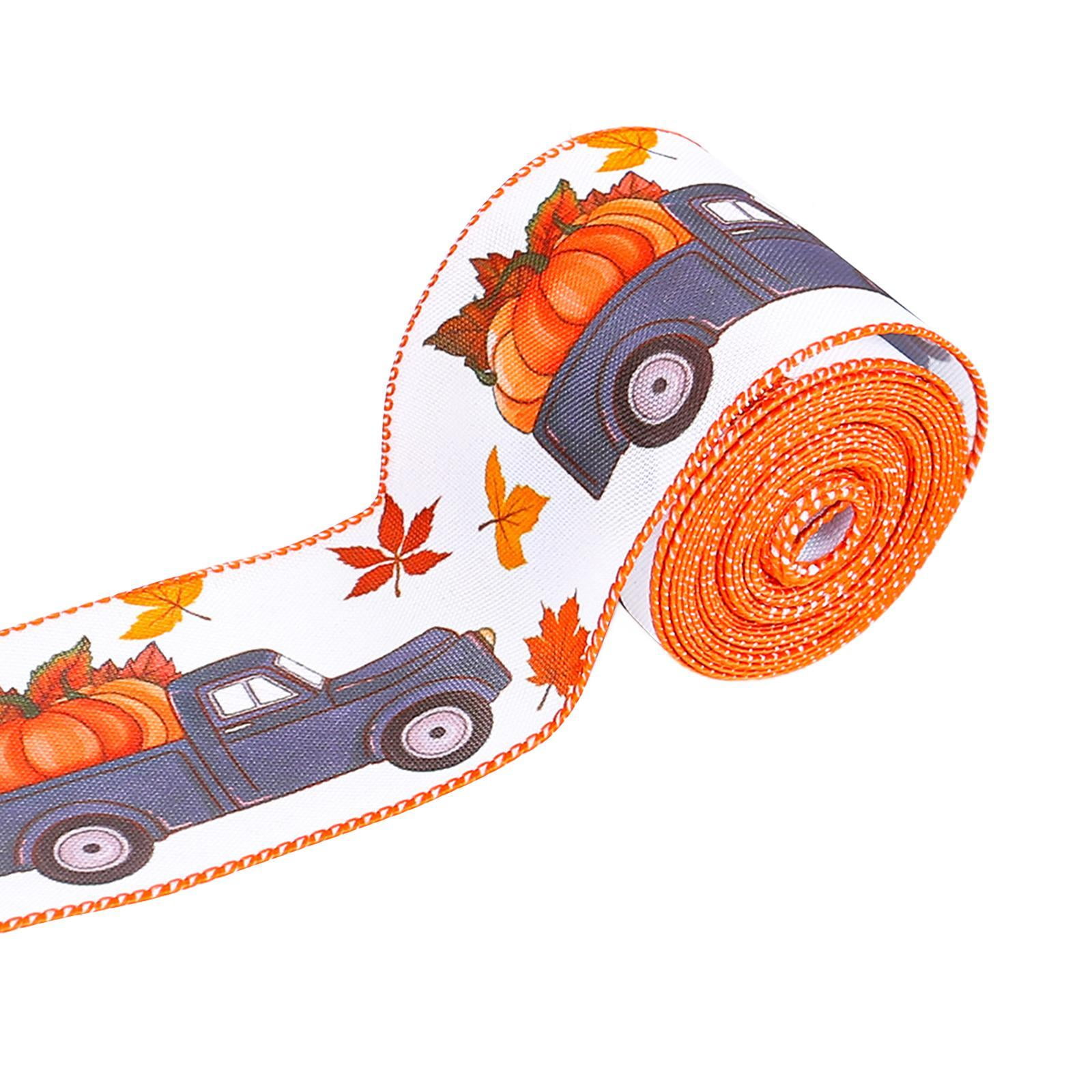 BLESIYA Fall Wired Ribbon Wrapping Gifts Fall Wreath Bow Decor Autumn ...