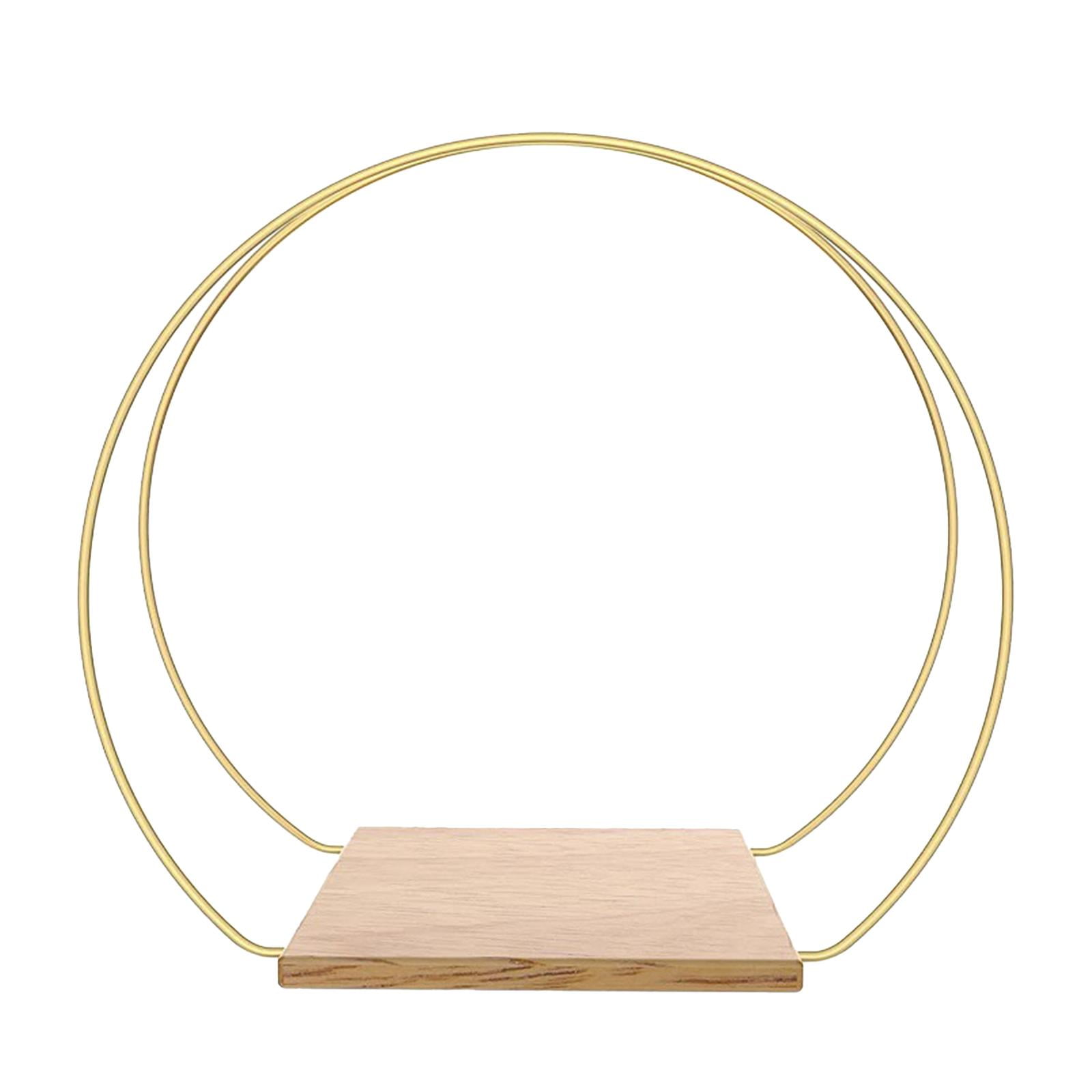 BLESIYA Metal Floral Hoop with Wooden Base Hoop Wreath Rings for ...