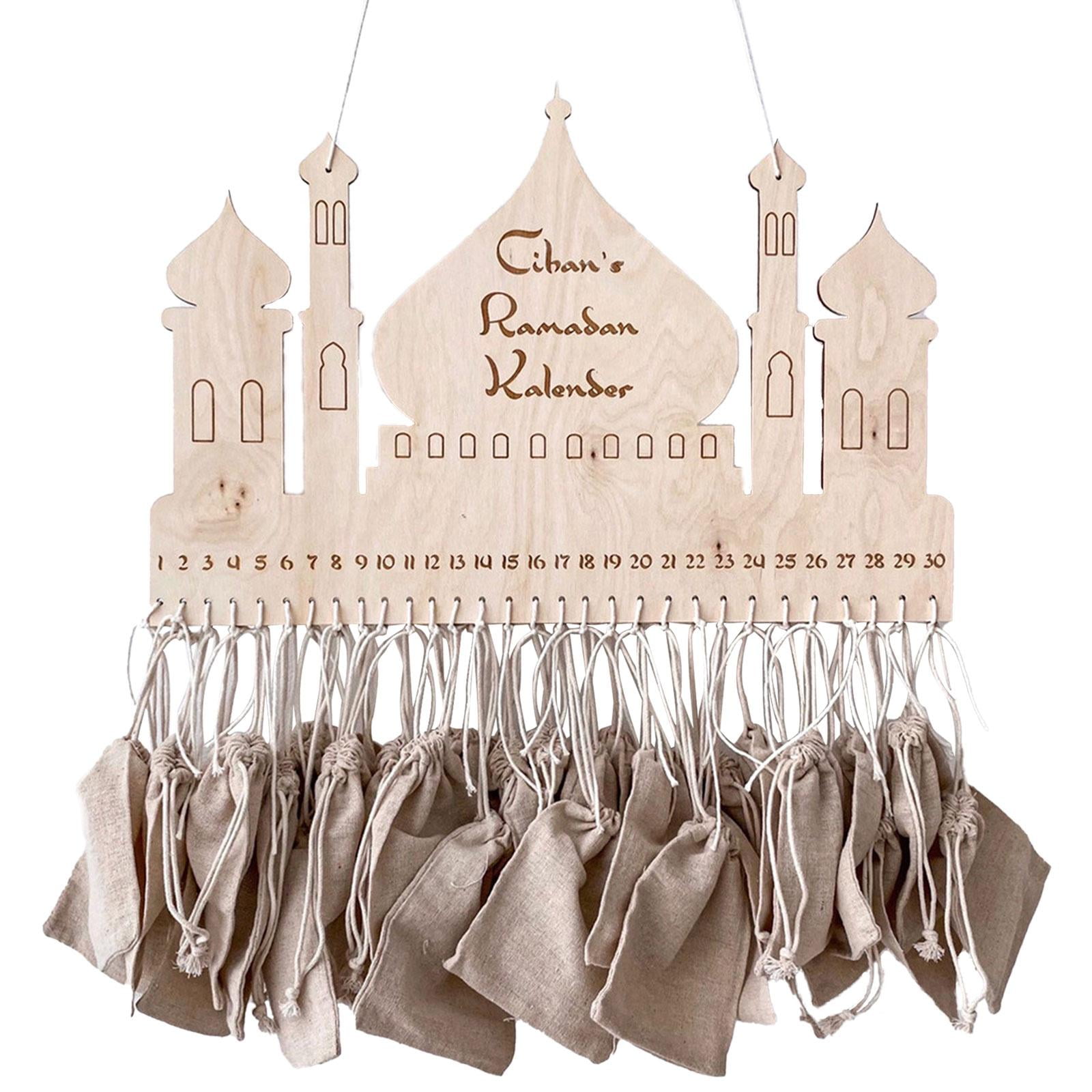 BLESIYA Ramadan Advent Calendar with Cloth Pocket Ramadan Mubarak ...