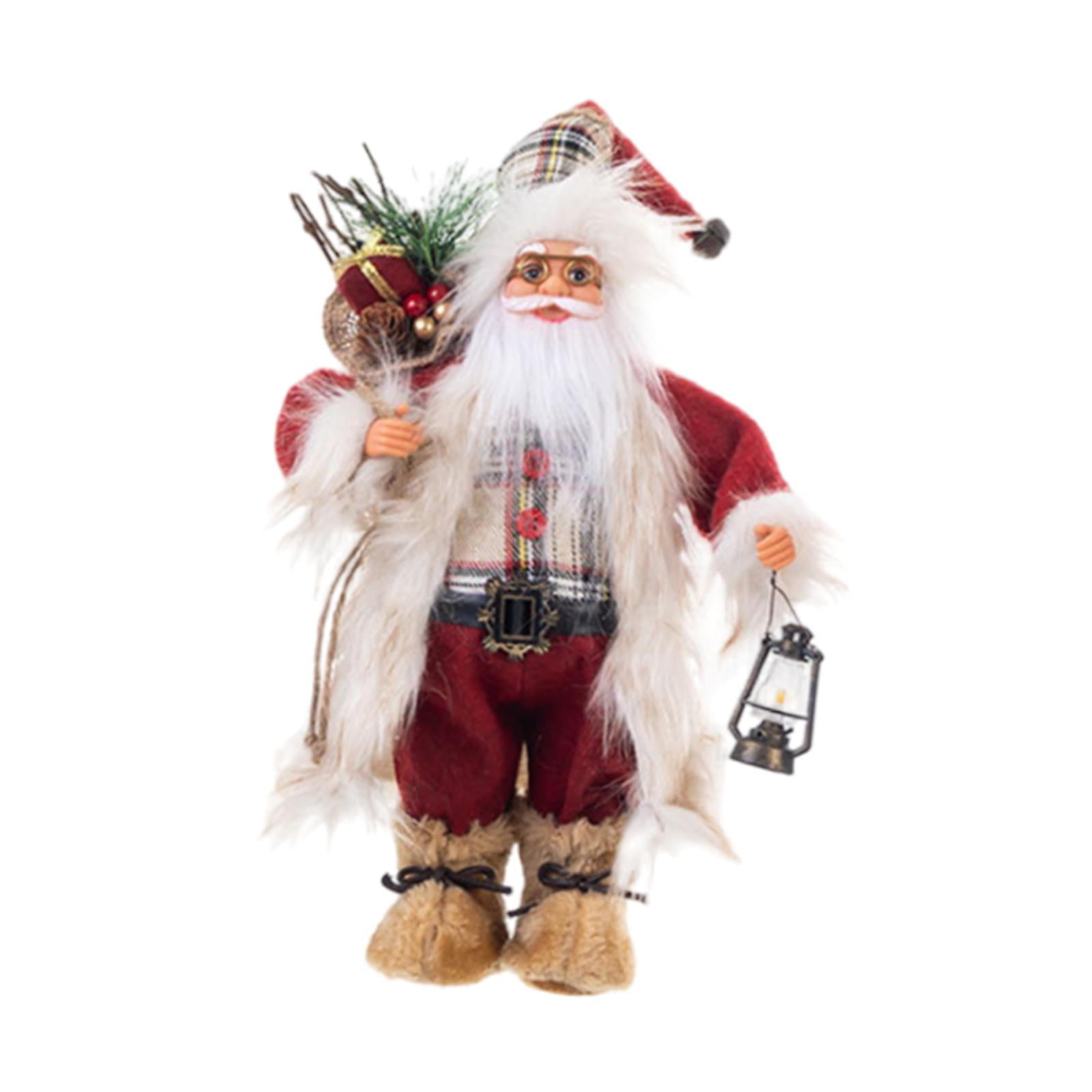 BLESIYA Santa Claus Figurine Christmas Standing Doll for Indoor ...