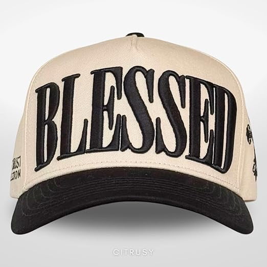 BLESSED Hat, Inspirational Embroidered Baseball Cap with Bold Statement ...