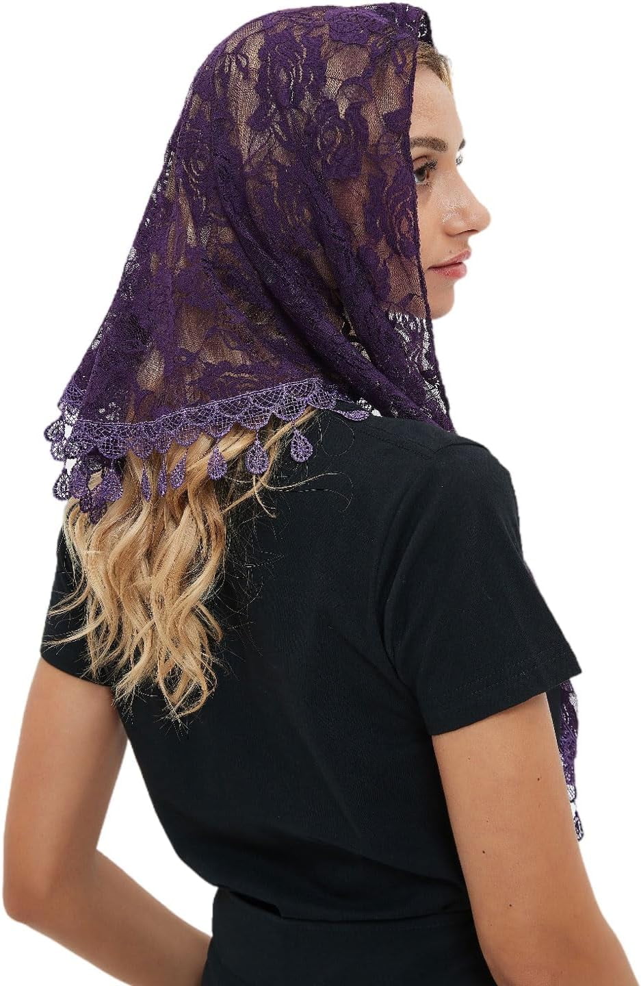 BLESSI Women Catholic Mantilla Head Covering Scarf Church Chapel Veil ...