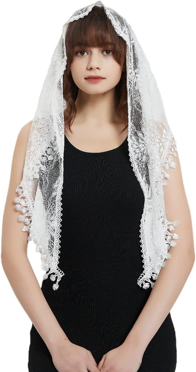 BLESSI Women Catholic Mantilla Head Covering Scarf Church Chapel Veil ...