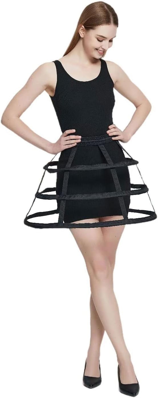 BLESSI Women's 3 Hoop Skirt Crinoline Petticoat Hoops Skirt for Women ...